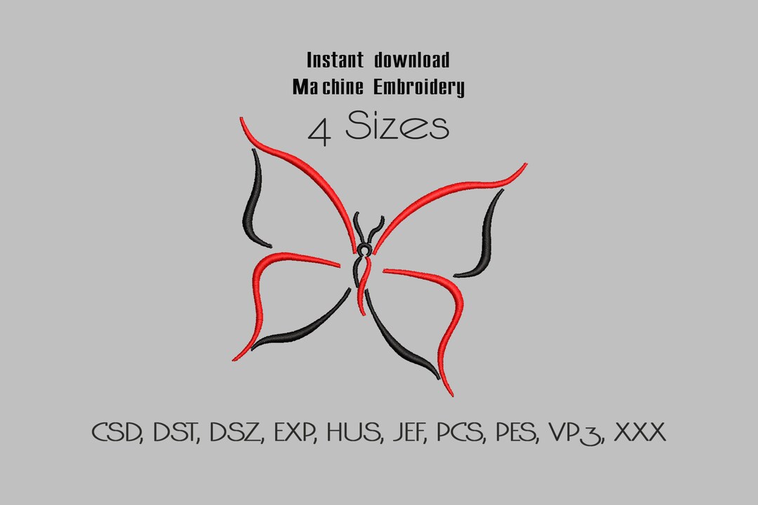 Simple Butterfly Embroidery Design, Beautiful Decoration, Machine ...