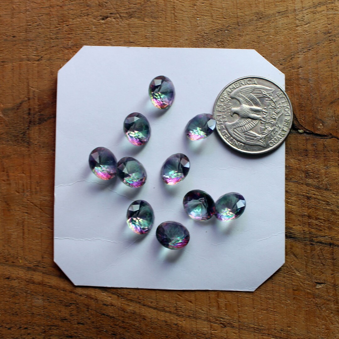 10x10 Mm Size Round Shape, Natural Mystic Topaz Faceted Gemstone, 50 ...