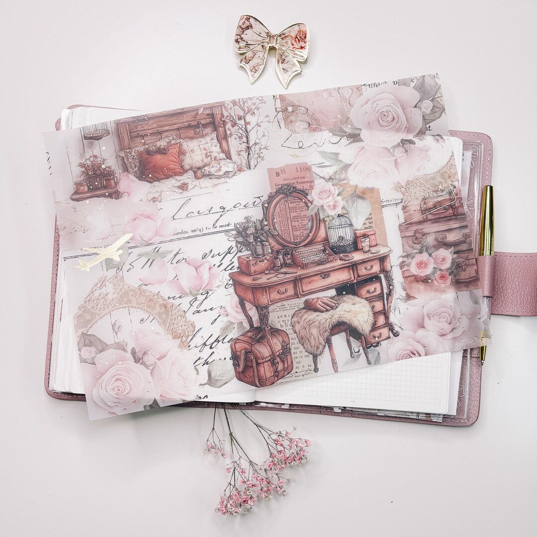 A4 Deco Sheet | Vellum | for Planner or Book | Planner Decor | Elegant ...