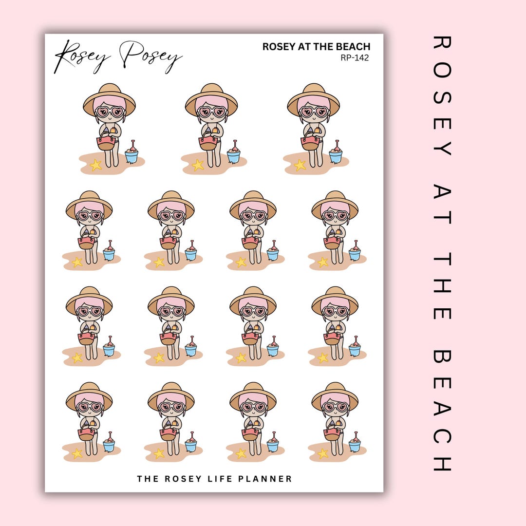 Rosey at the Beach | ROSEY POSEY | Clear Matte & Matte | Planner ...