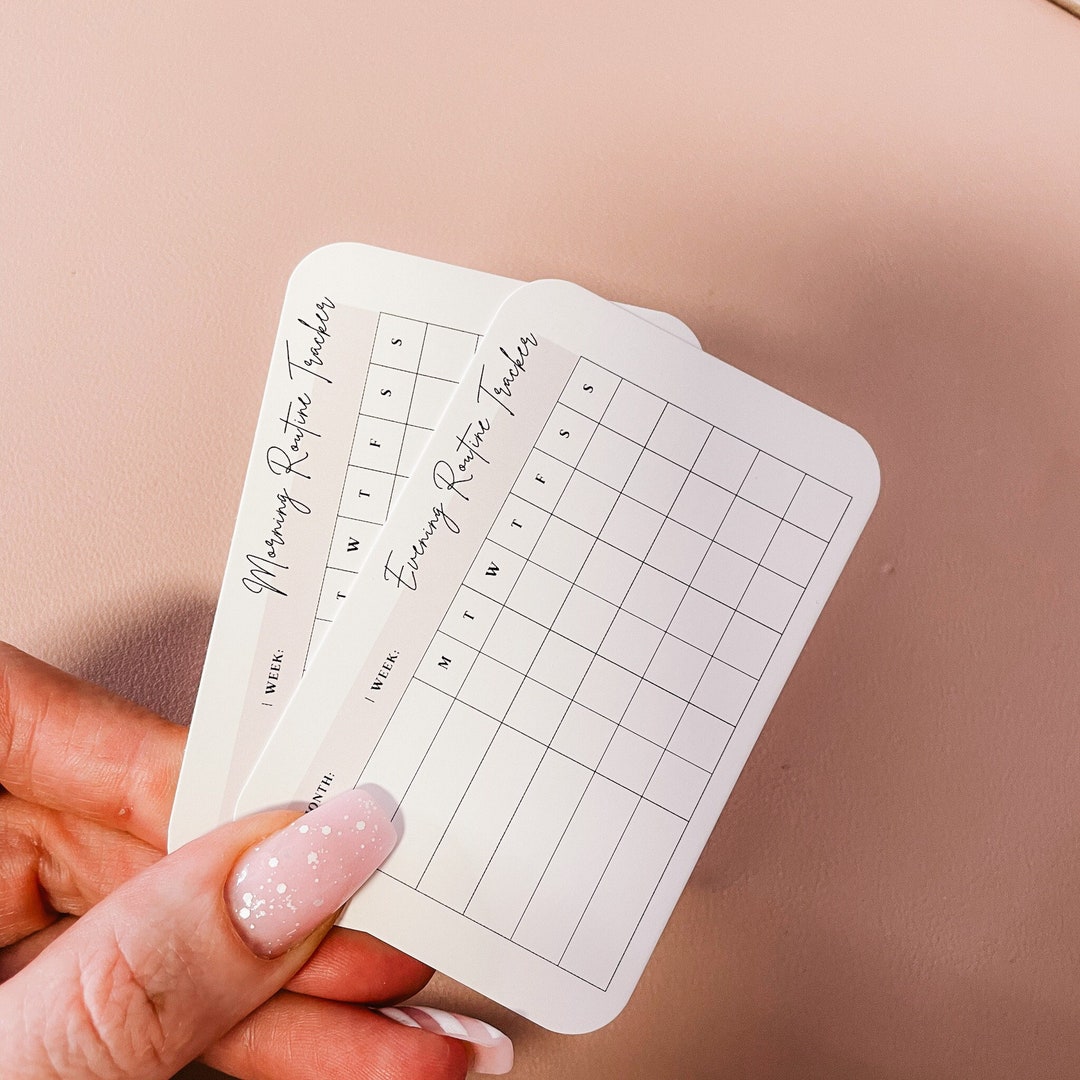 Set of Routine Tracker Journaling Cards Morning & Evening Planners ...
