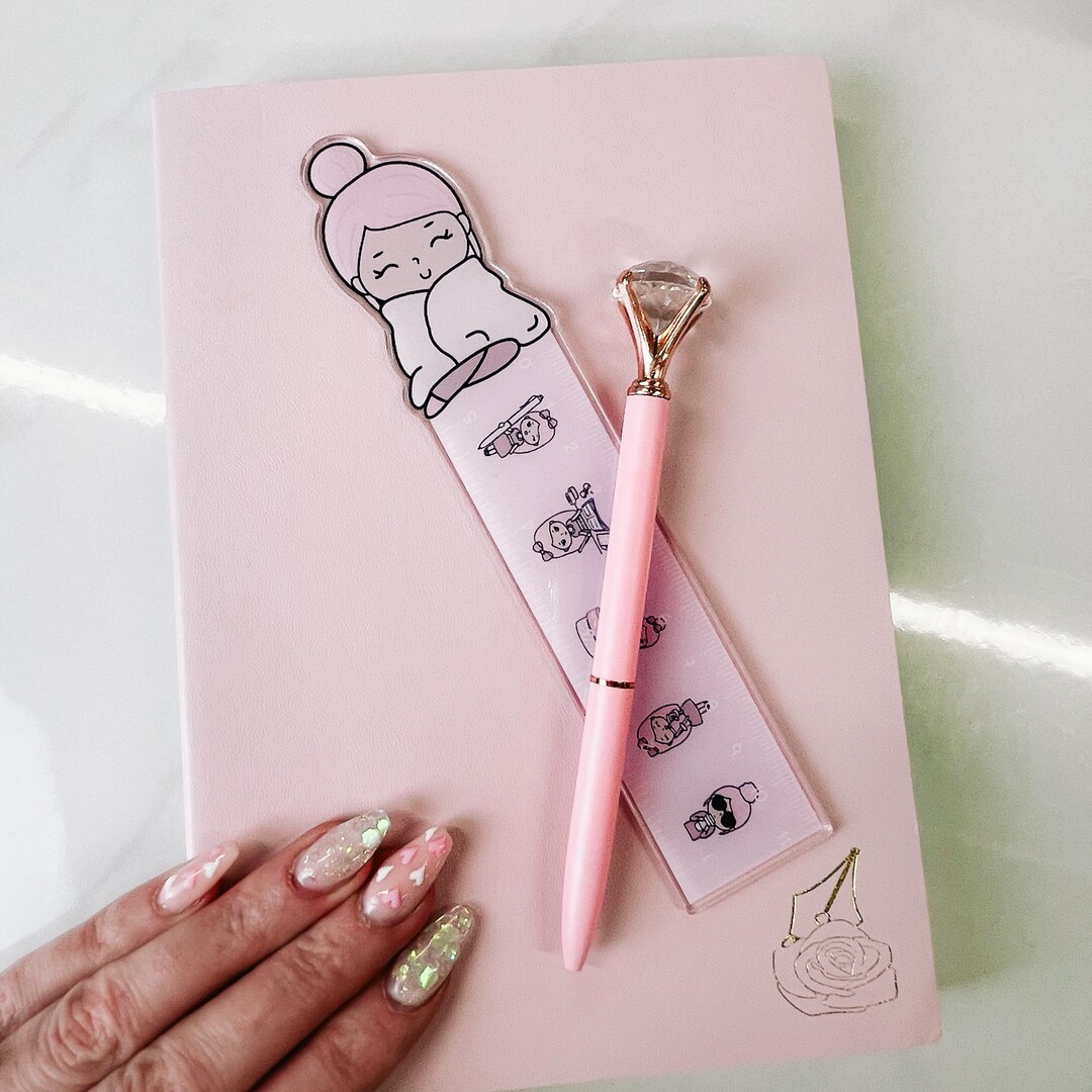 Rosey Posey Planner Mini Ruler | for Planner or Book | Boss Lady Shaped ...