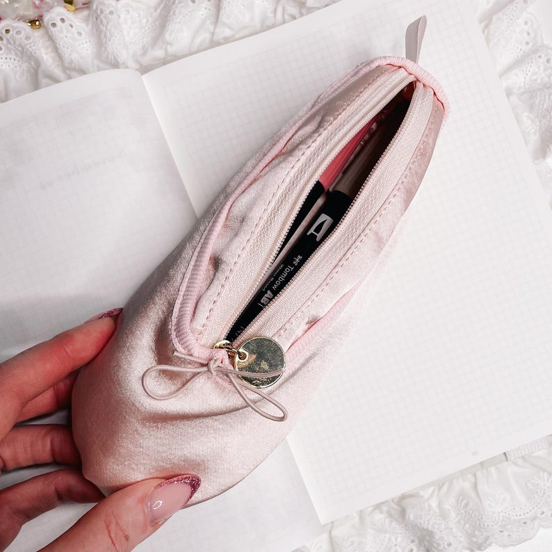 Ballet Shoe Pen Pouch | Pink Stationery Storage - Etsy