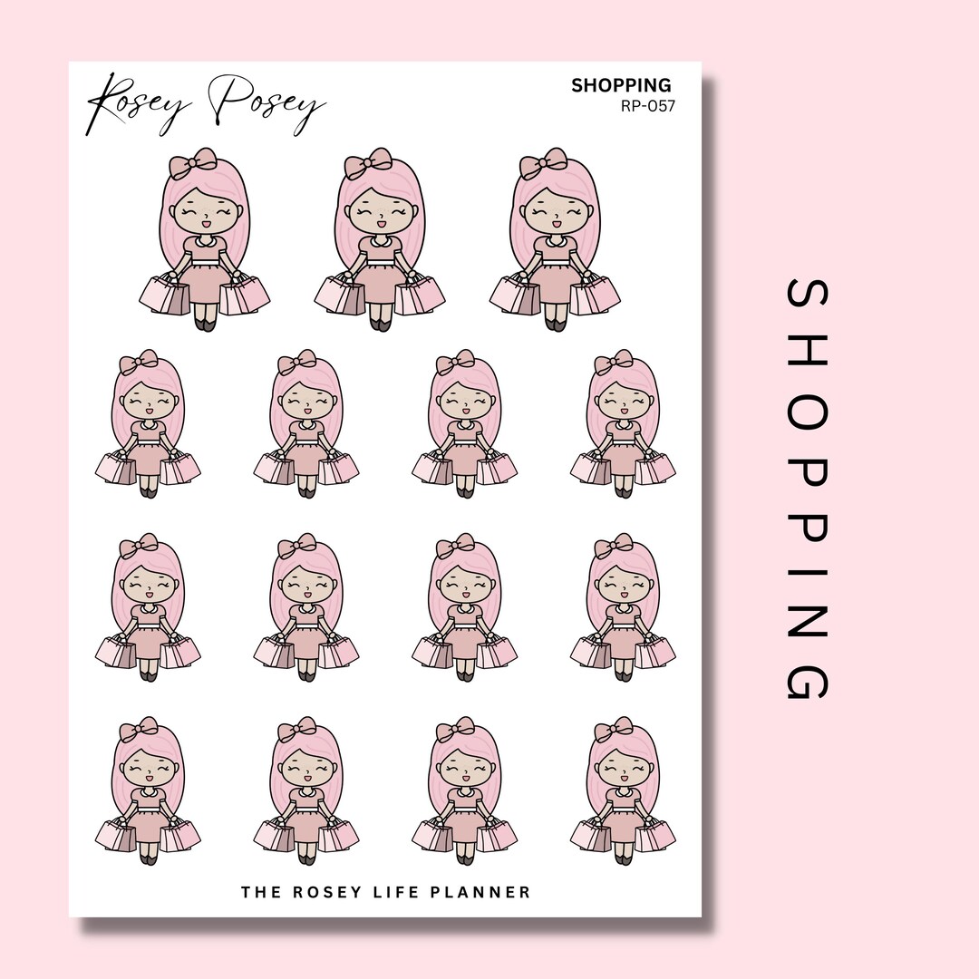 Shopping | ROSEY POSEY | Clear Matte & Matte | Planner Stickers for ...