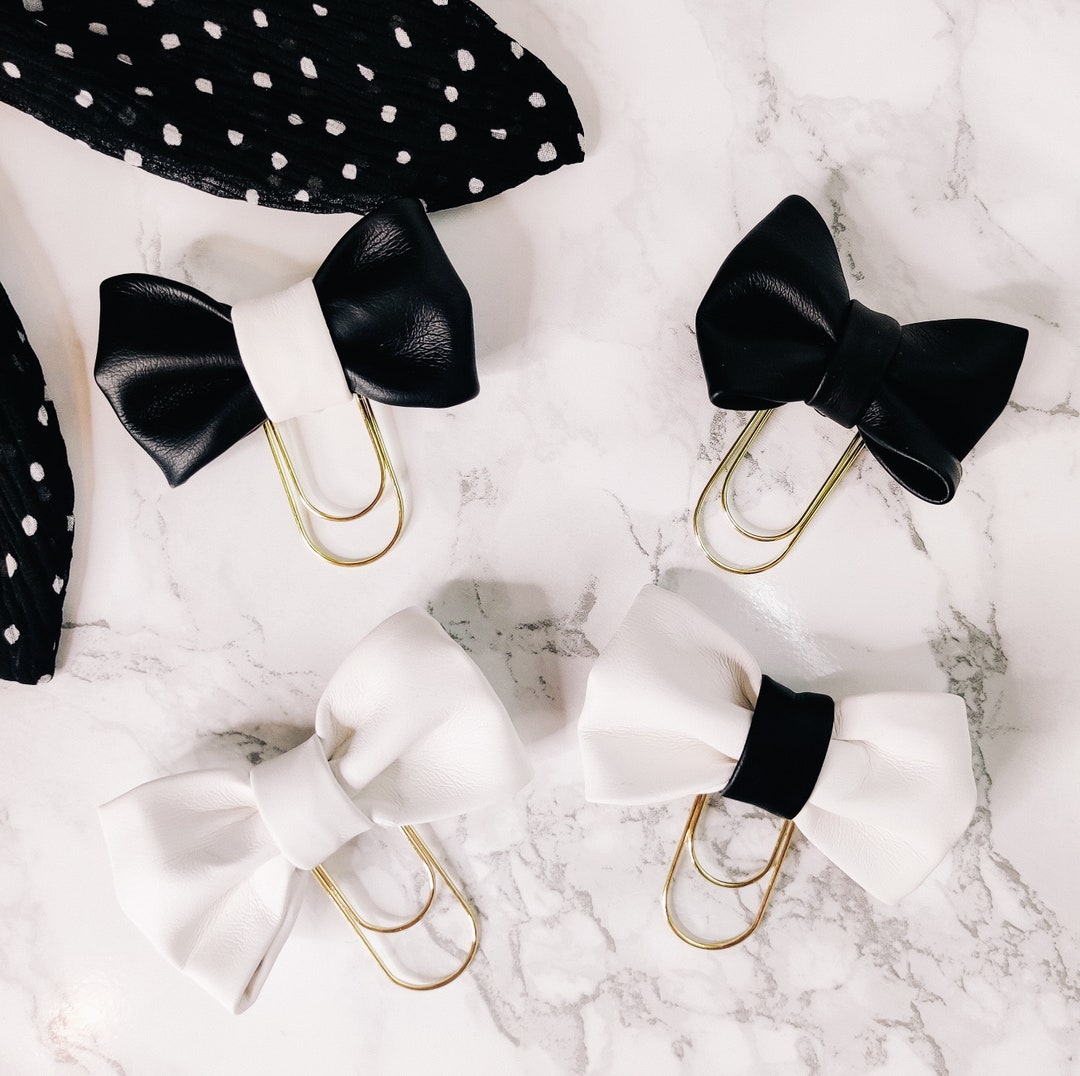 Bow Planner Clips - Vegan Leather - Boss Lady Girl , Diary or Agenda ...