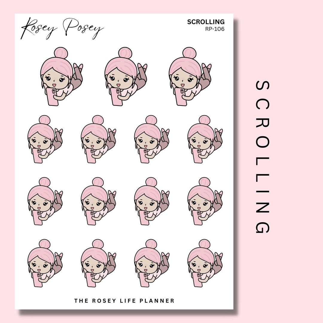 Scrolling | ROSEY POSEY | Clear Matte & Matte | Planner Stickers for ...