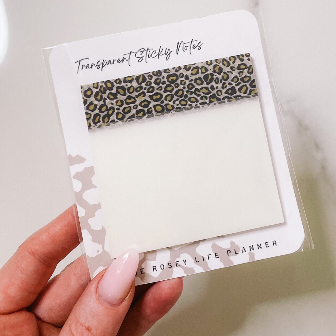 TRANSPARENT STICKY NOTES | Memo Pad | Leopard - Cheetah Print | Note ...