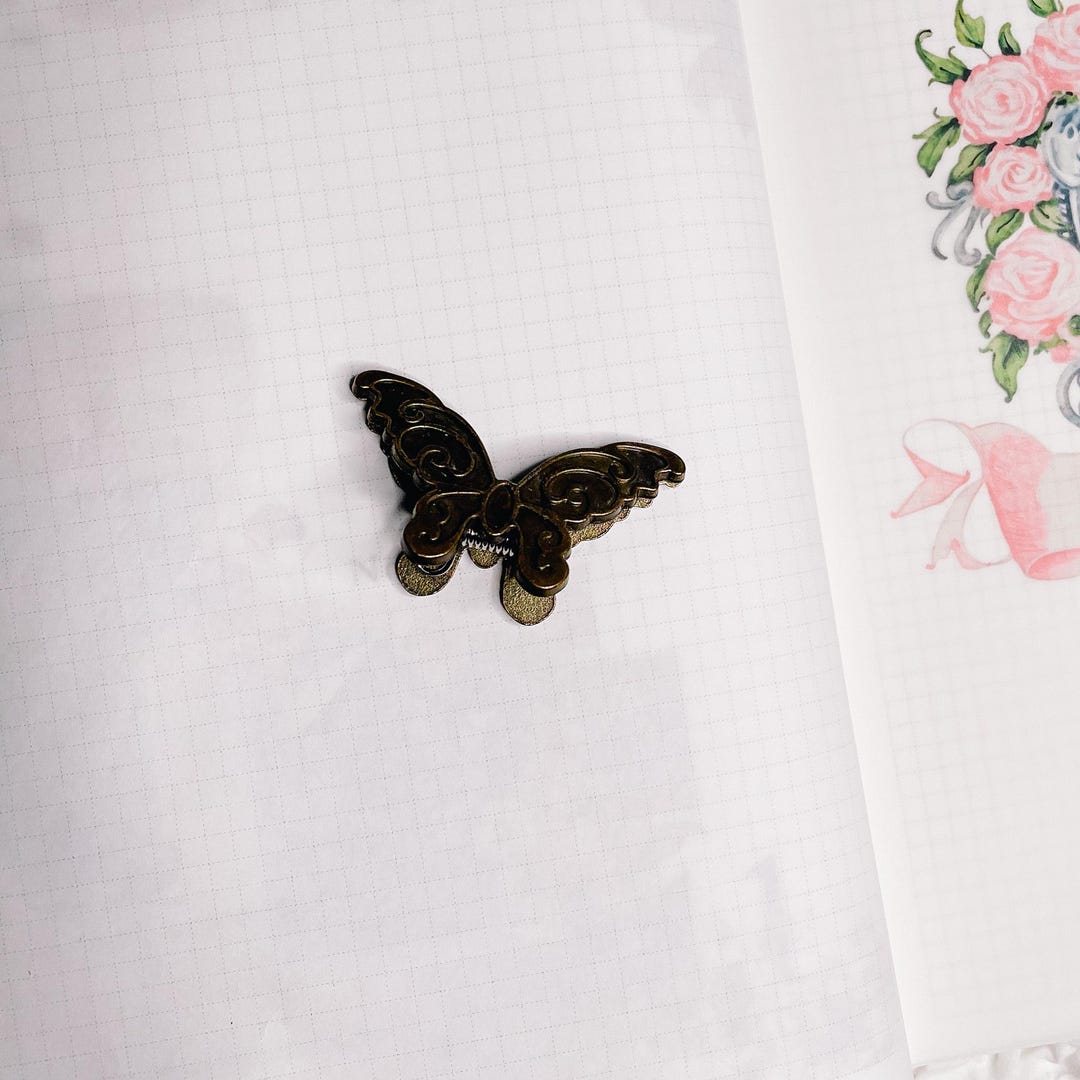 Brass Vintage Butterfly - Journal Clip | Planner Deco | | Paper Clip ...