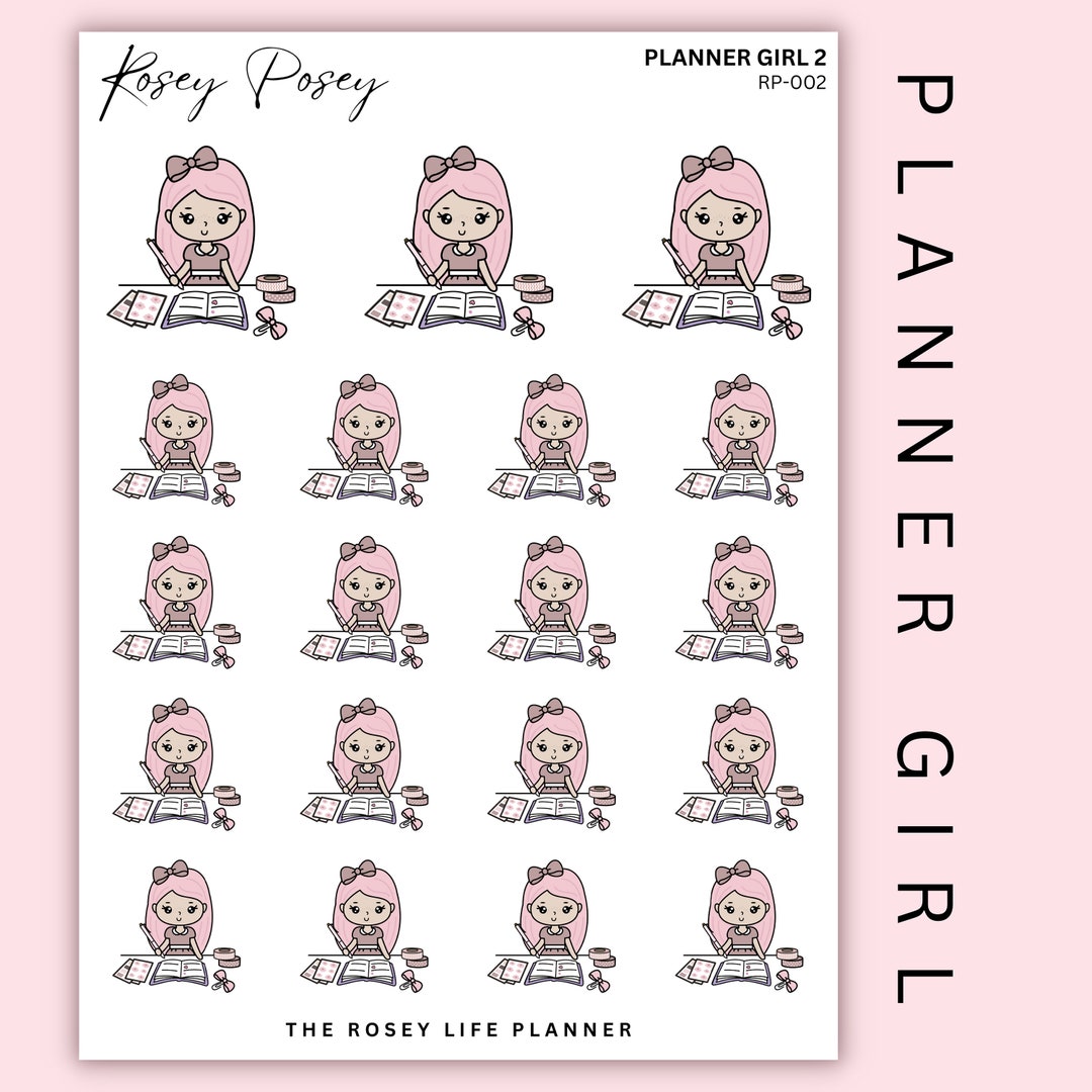 Planner Girl 2 | ROSEY POSEY | Clear Matte & Matte | Planner Stickers ...