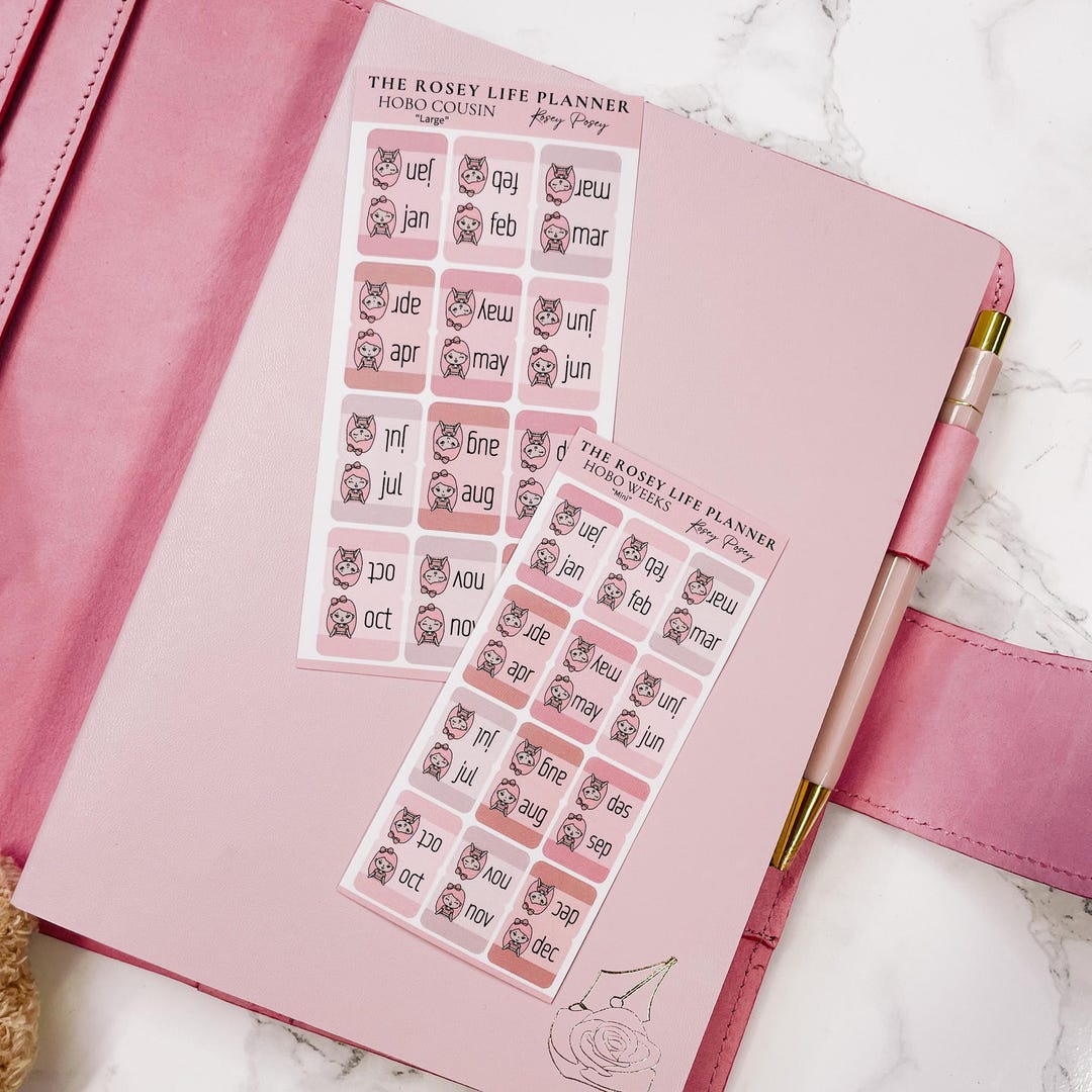 PLANNER DIVIDER Sticker Tabs | Rosey Posey Sticker Tabs | Pink Neutrals ...