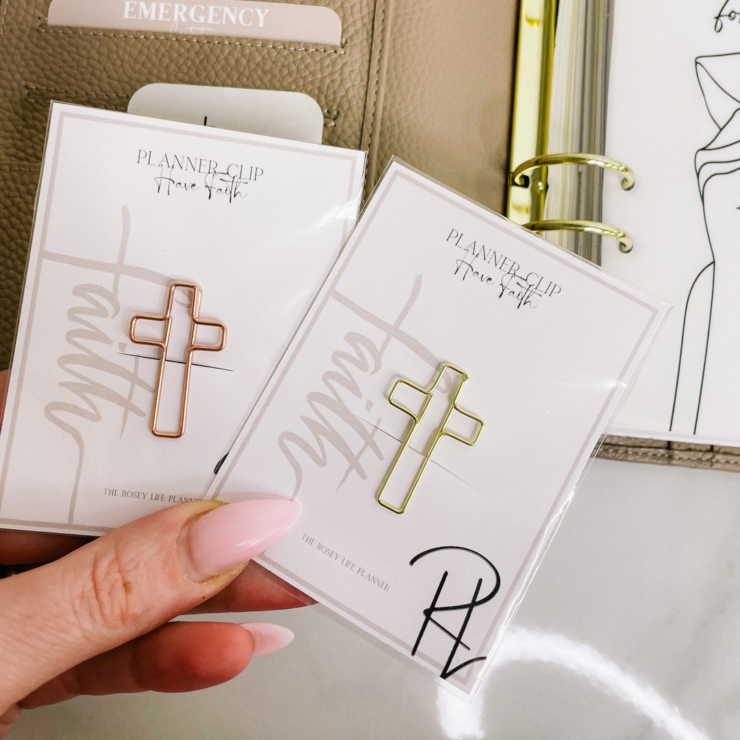 CROSS PAPER CLIP | Gold | Have Faith | Bible Study Paper Clip | Planner ...