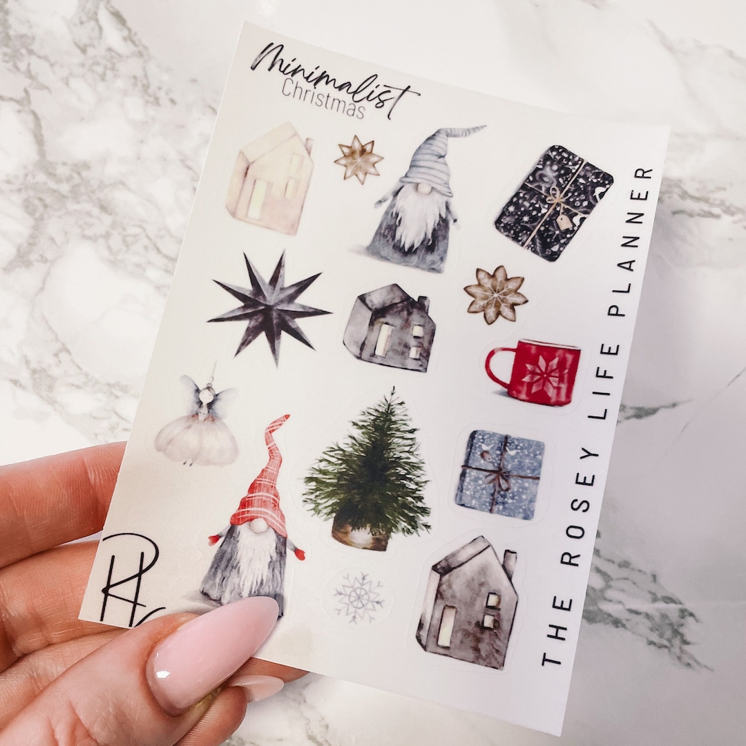 PLANNER STICKERS | Minimalist Christmas | Planner Deco Stickers | Gm Mm ...
