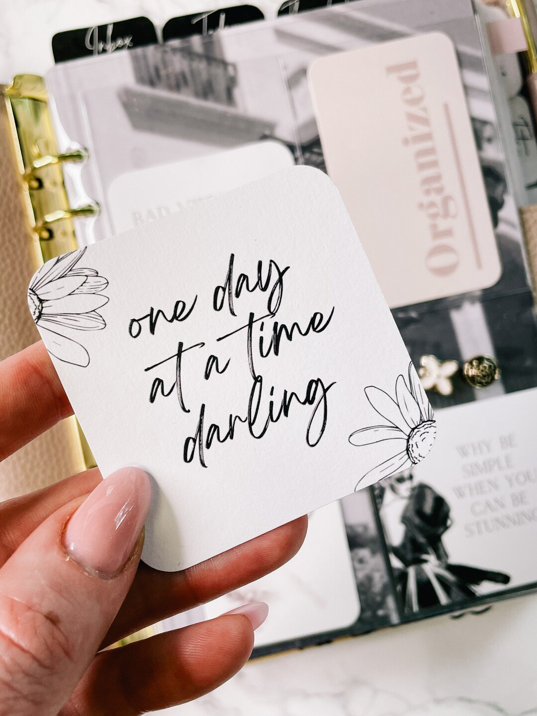 JOURNALING CARD | Square | Minimalist | Bookmark | Decor | Planner Page ...