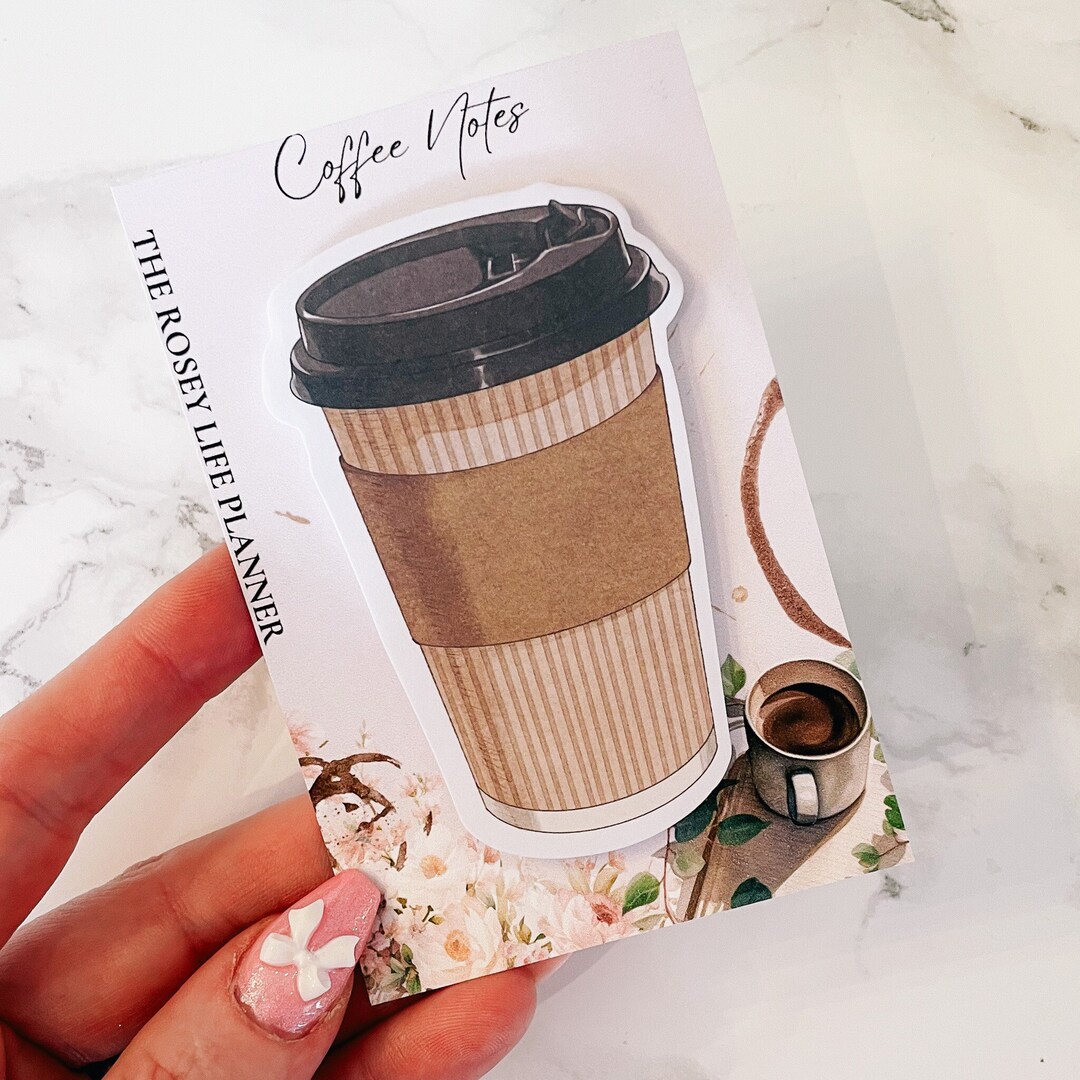 STICKY NOTES Takeaway Coffee Coffee Cup Memo Pad 50 Sheets Memo Note ...