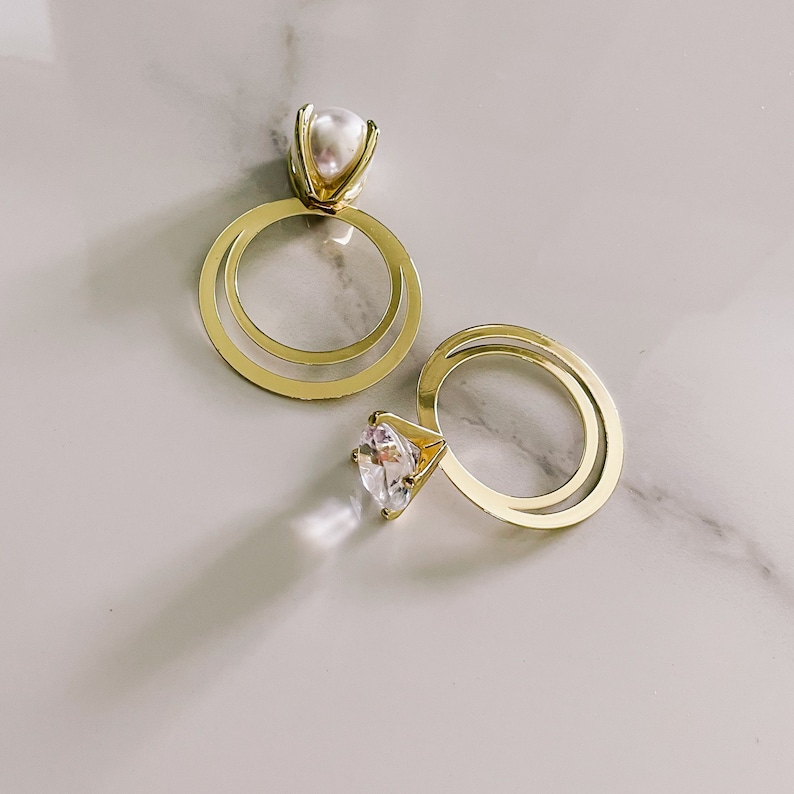 DIAMOND RING BOOKMARK Pearl Option Gold Metal Planner - Etsy