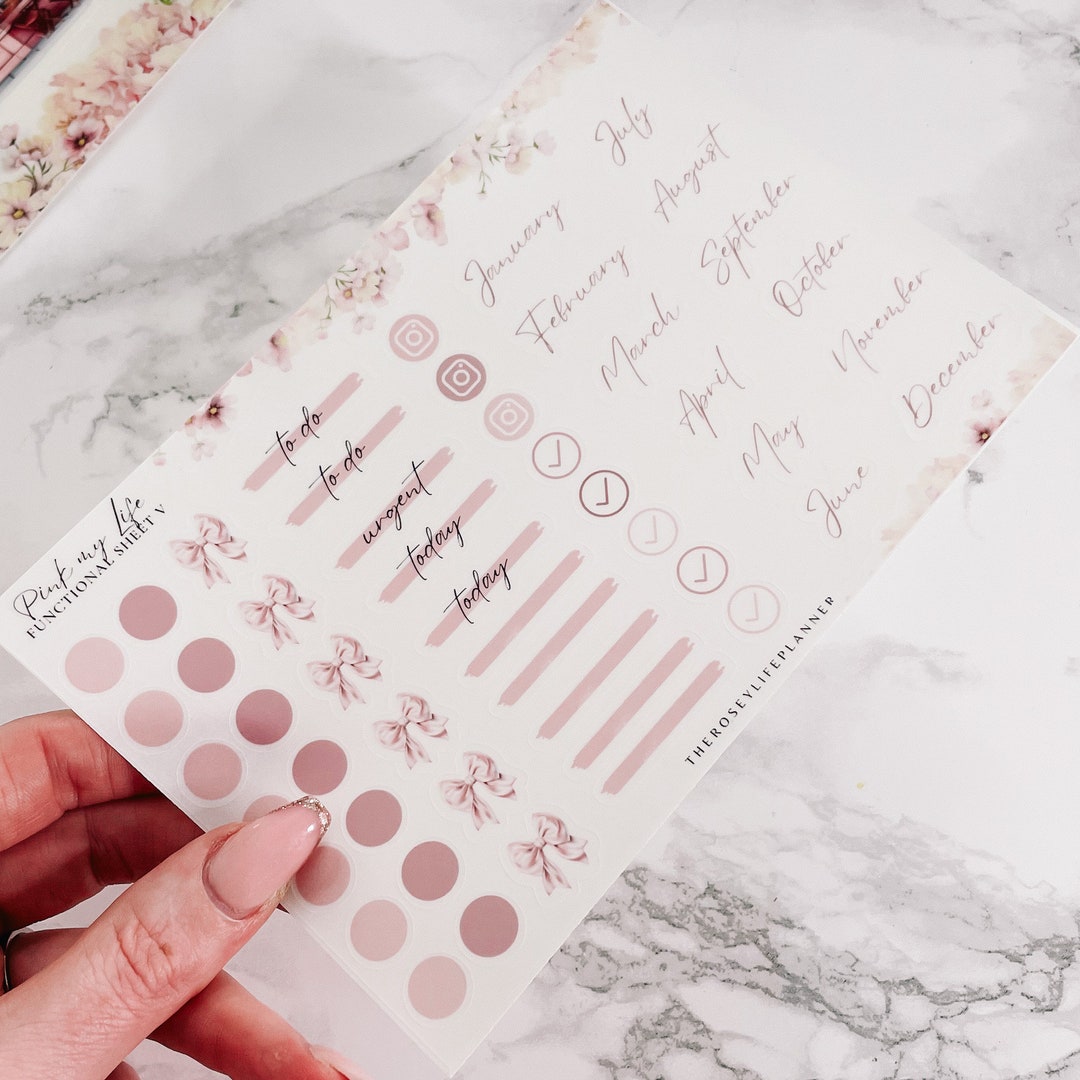 PLANNER STICKERS | Pink My Life 10 | Planner Deco Stickers | Gm Mm | A5 ...