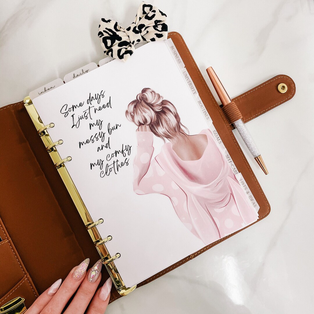 PLANNER DASHBOARD Cozy Boss Lady Theme Motivational Gm Mm A5 A6 B6 ...