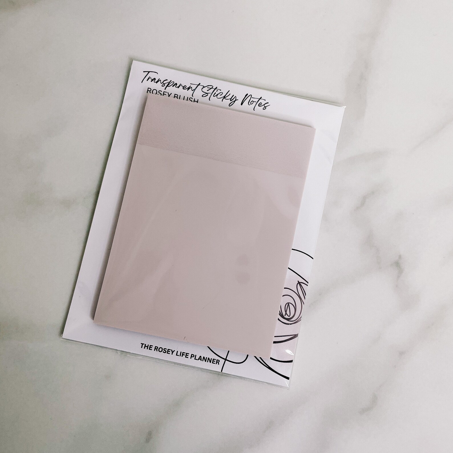 TRANSPARENT STICKY NOTES | Rosey Blush | 50 Sheets | Memo Pad | A5 A6 ...
