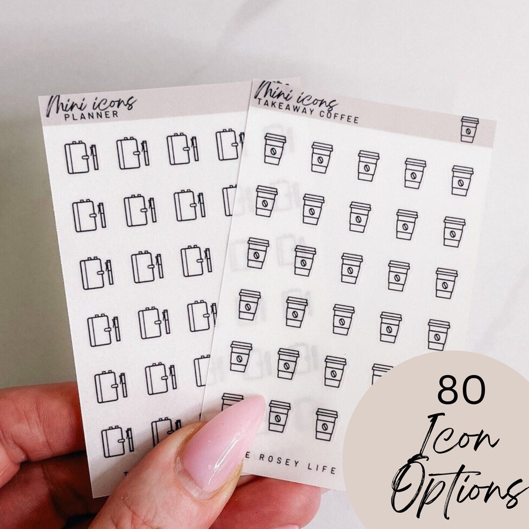 PLANNER STICKERS Mini Icons functional Icons 80 Different Icons to ...