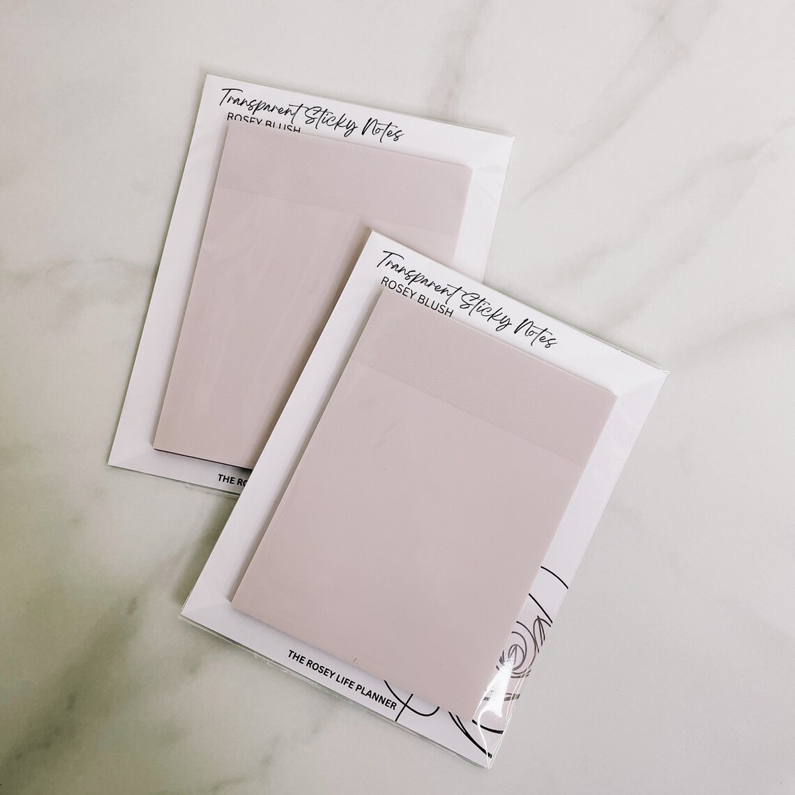 TRANSPARENT STICKY NOTES | Rosey Blush | 50 Sheets | Memo Pad | A5 A6 ...