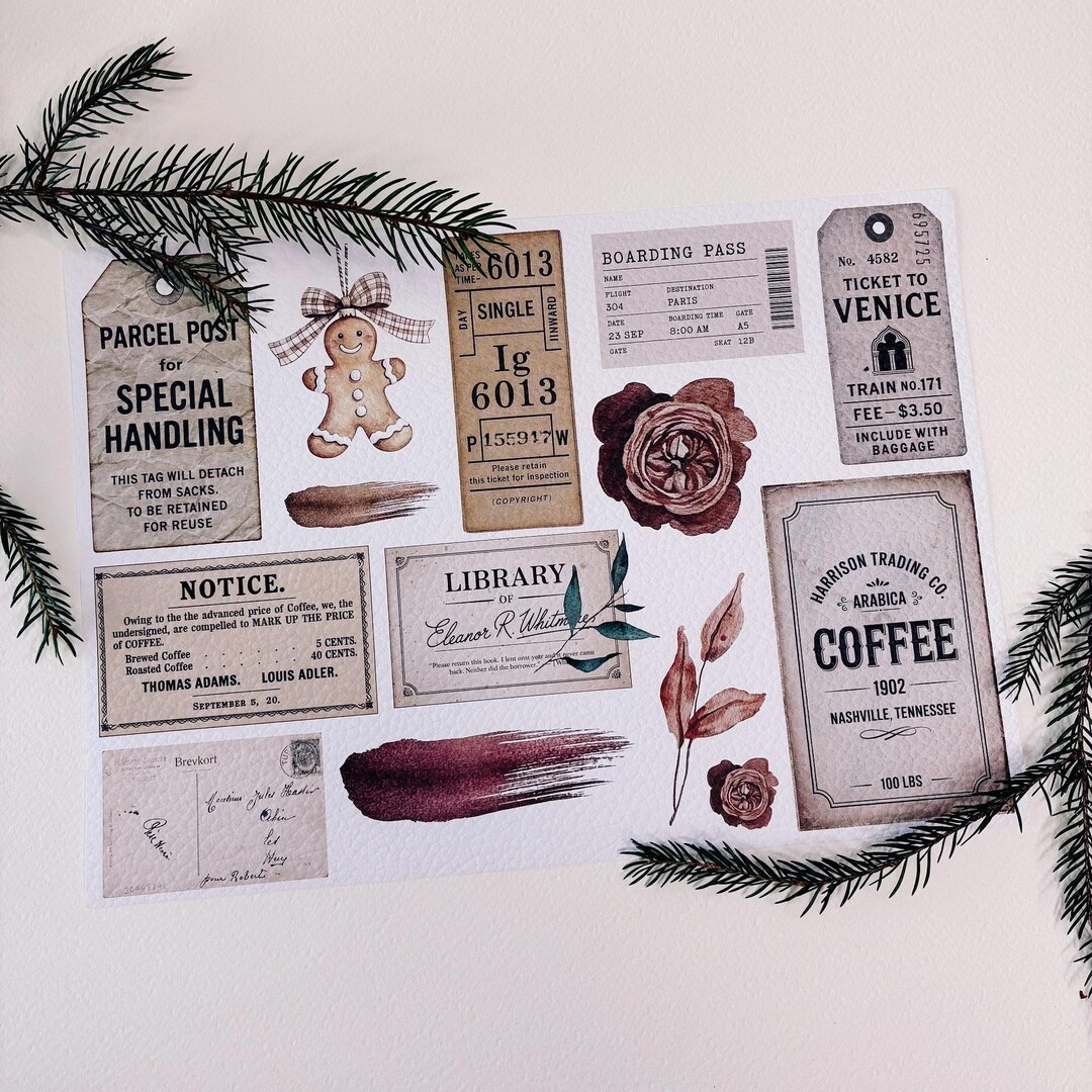 A4 Textured Paper Elements | Dec 25 | for Planner or Book | Planner ...