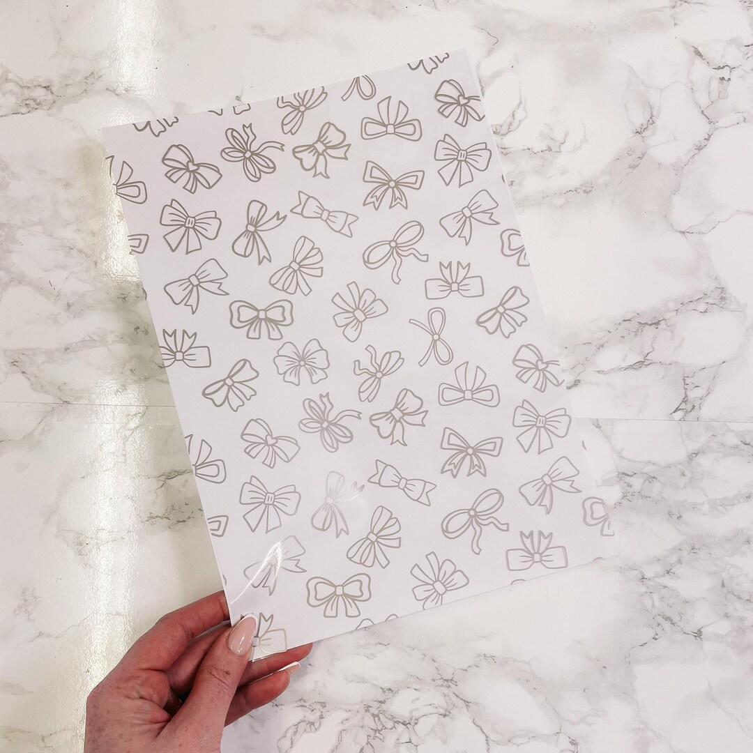 Books and Bows A4 Deco Sheet | Acetate Foiled Blush | for Planner or ...