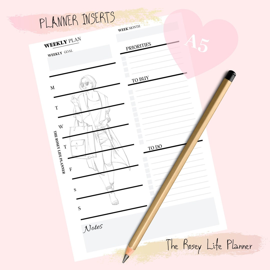 Boss Lady Weekly A5 Planner Printable Insert For, Filofax, GM Agendas ...