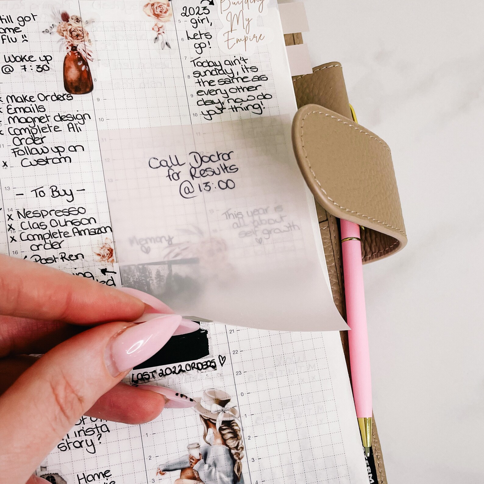 TRANSPARENT STICKY NOTES | Rosey Blush | 50 Sheets | Memo Pad | A5 A6 ...