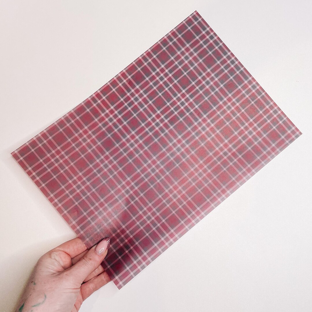 A4 Deco Sheet | Vellum Red-green Plaid | for Planner or Book | Dec24 ...