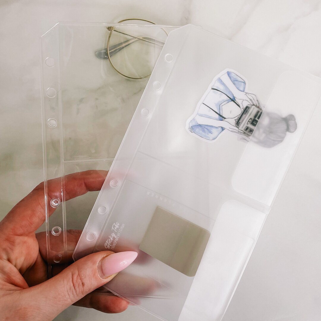 PLANNER POCKET | Personal Size | Clear or Frosted Transparent | Storage ...