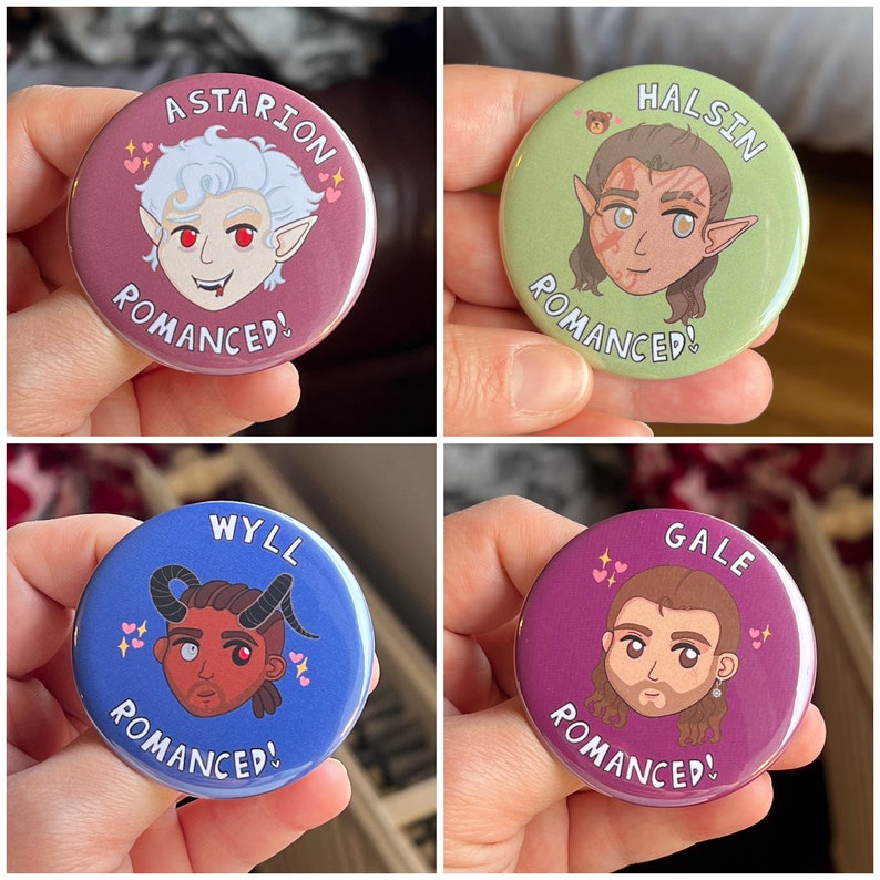 BG3 Romance Companion Badges , 58mm Big Badges , Astarion, Wyll ...