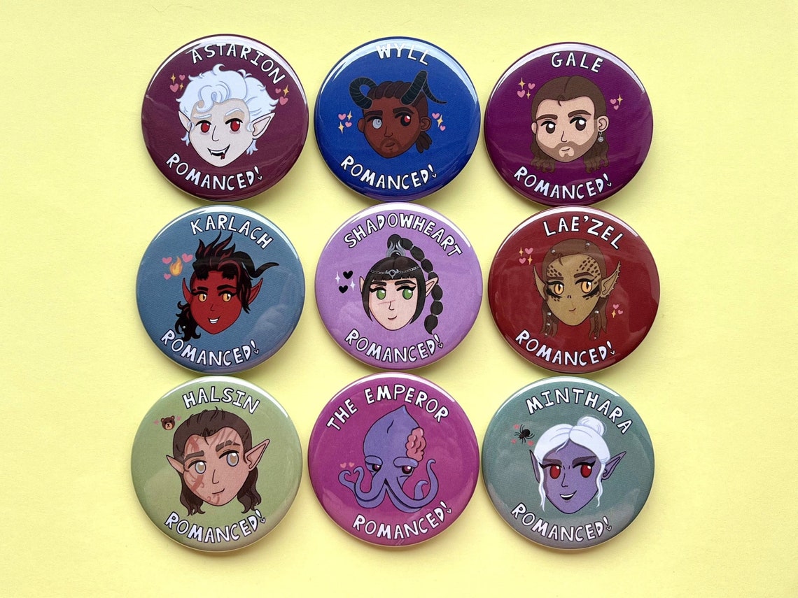 BG3 Romance Companion Badges , 58mm Big Badges , Astarion, Wyll ...