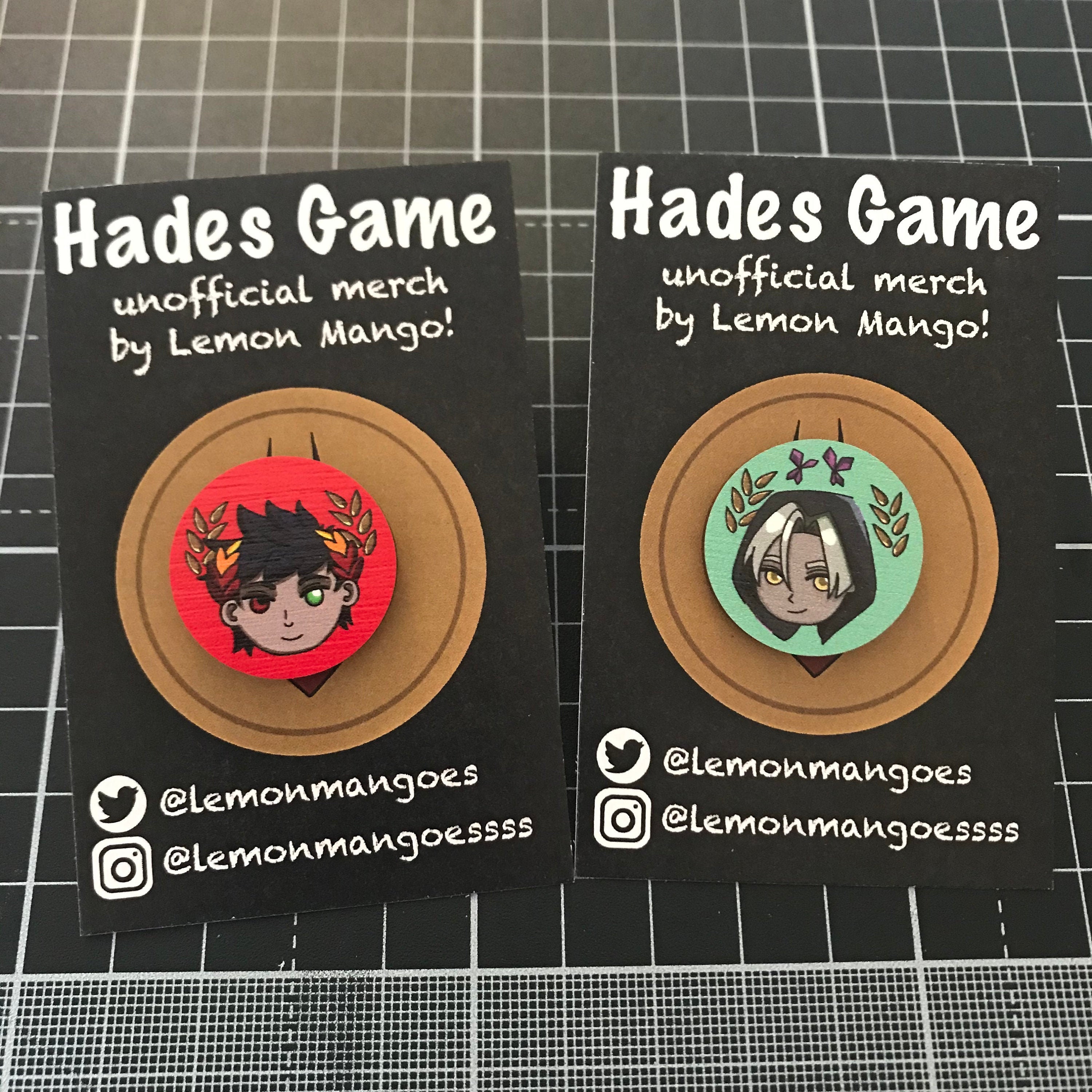 Hades Game Unofficial Character Pins PAIR OF PINS 25mm - Etsy UK