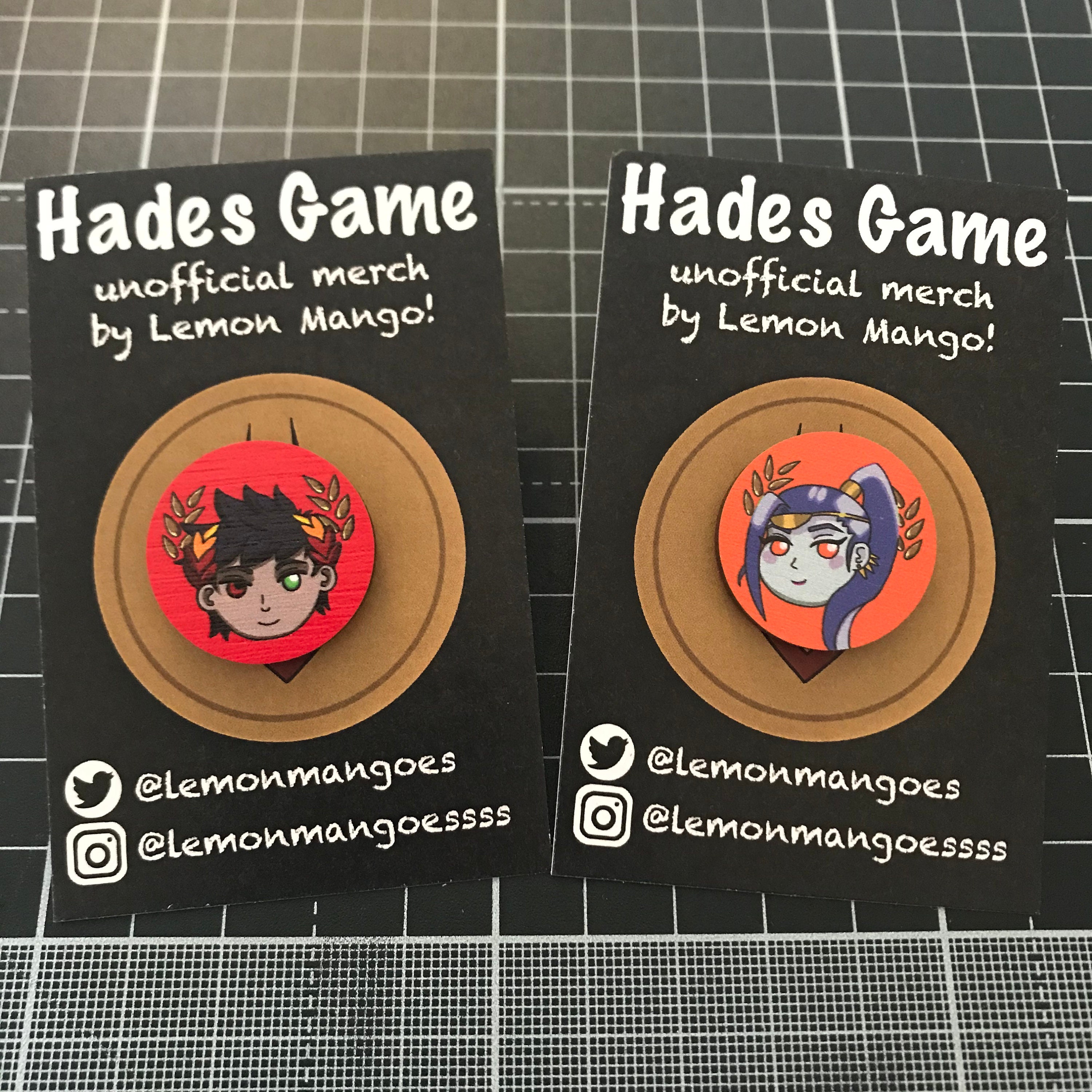 Hades Game Unofficial Character Pins PAIR OF PINS 25mm | Etsy