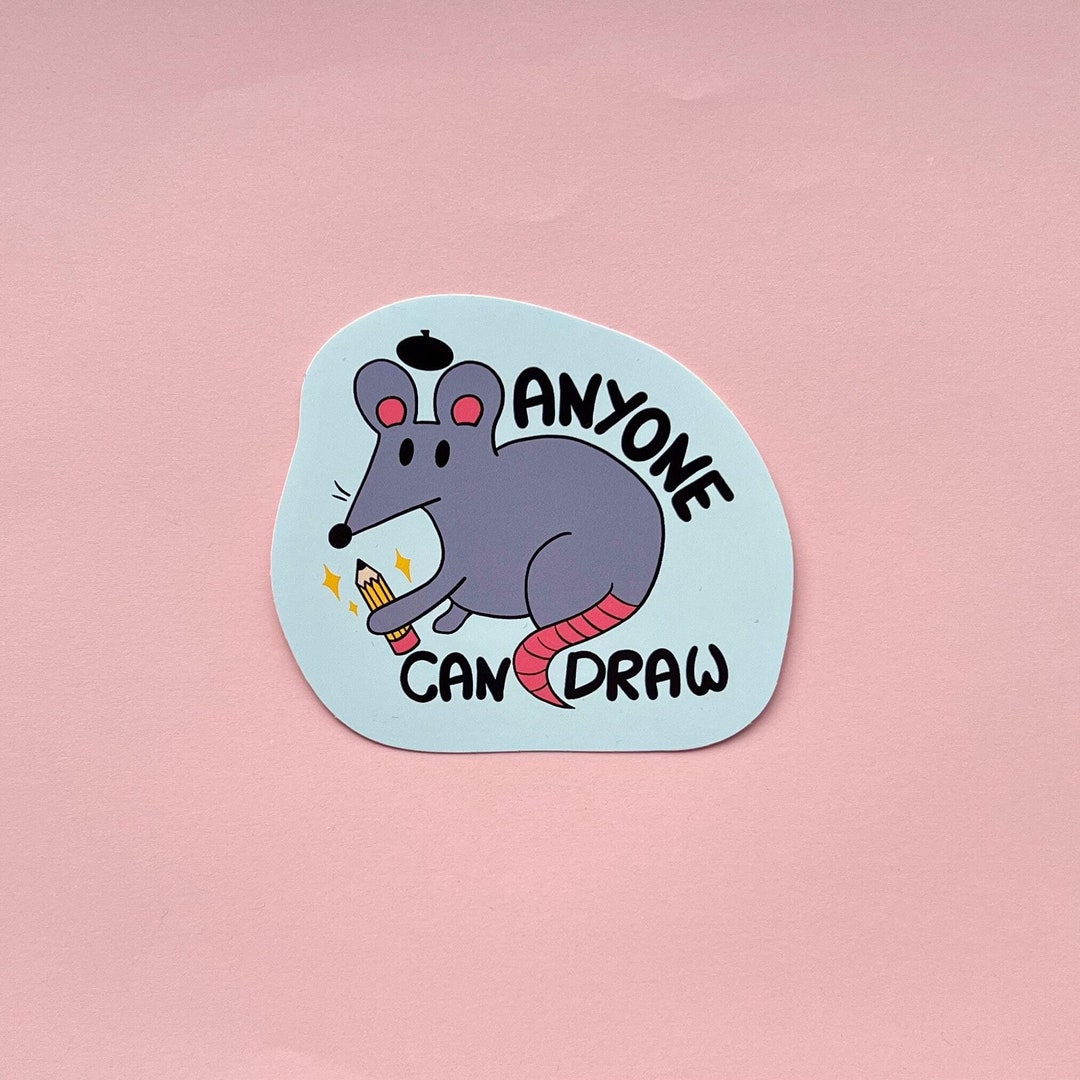 Anyone Can Draw , Cute Sticker for Artists , 90mm Vinyl Sticker - Etsy