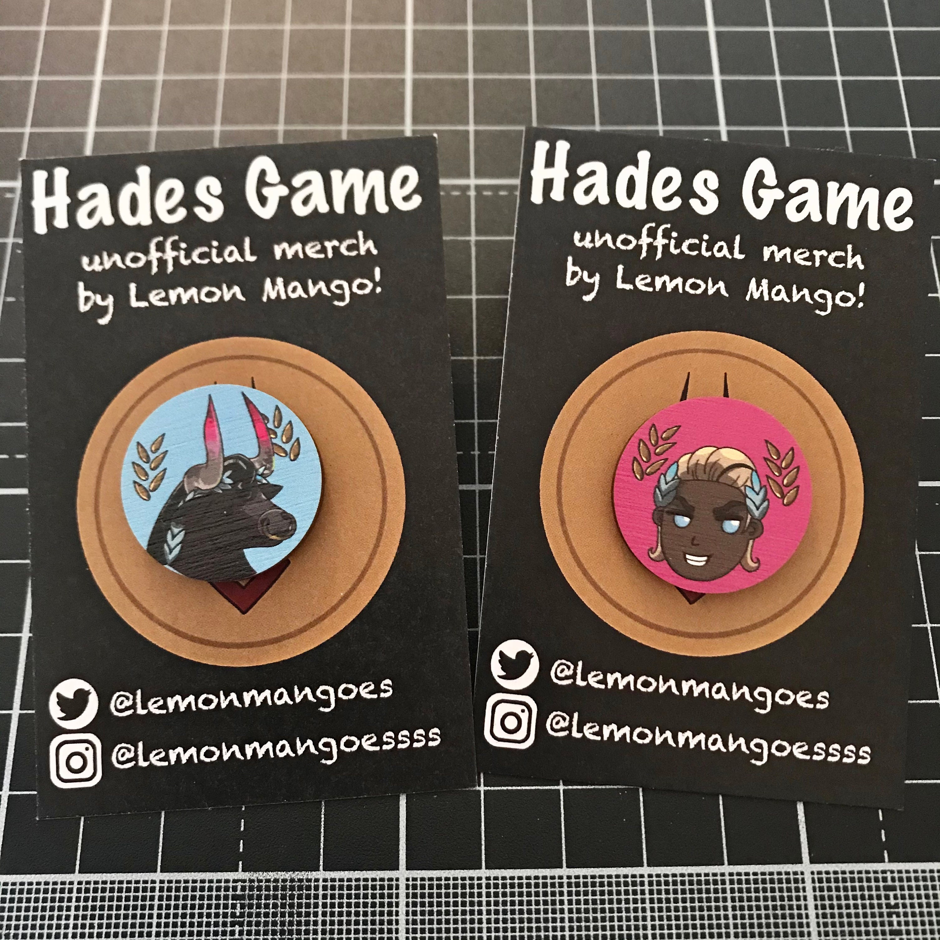 Hades Game Unofficial Character Pins PAIR OF PINS 25mm | Etsy
