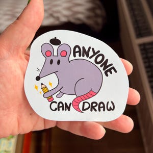 Anyone Can Draw , Cute Sticker for Artists , 90mm Vinyl Sticker - Etsy