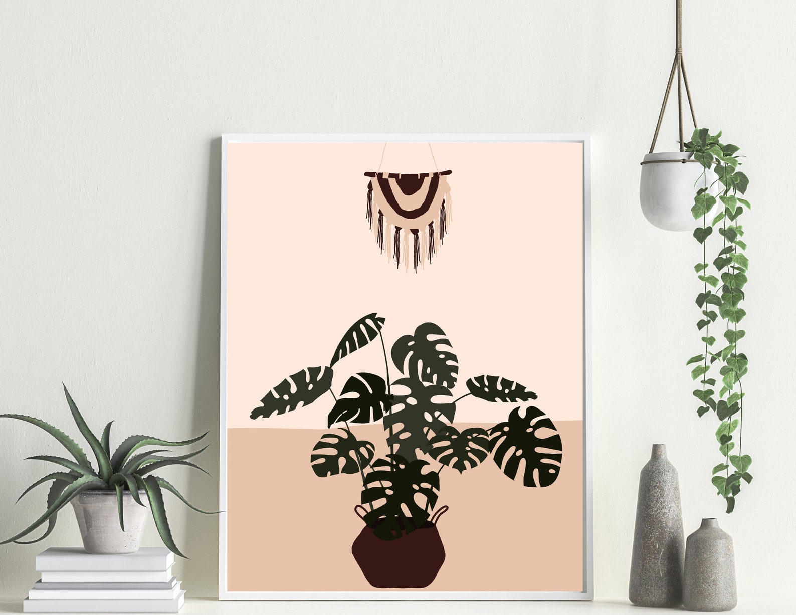 Boho Monstera, Trend Art, Instant Download, Boho Print,abstract Digital ...