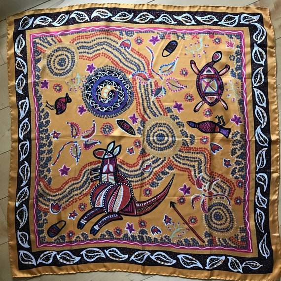Vintage Pure Silk Aboriginal Art Design by Alexander … - Gem