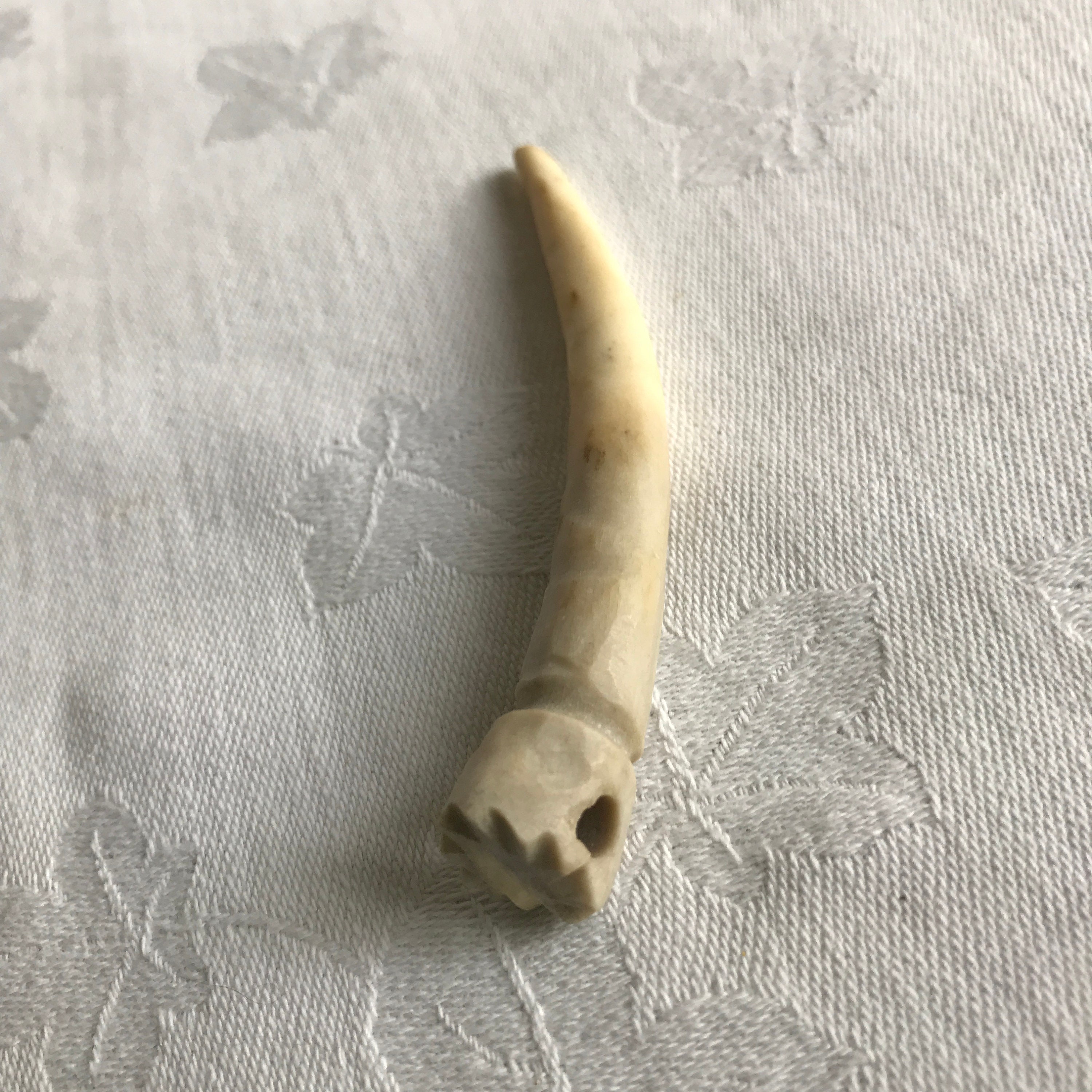 Vintage Hand Carved Bone Pendant - Etsy