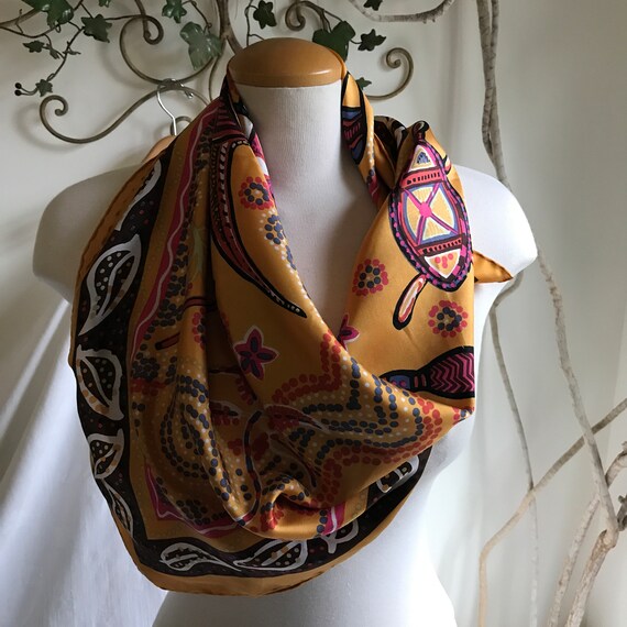 Vintage Pure Silk Aboriginal Art Design by Alexander … - Gem