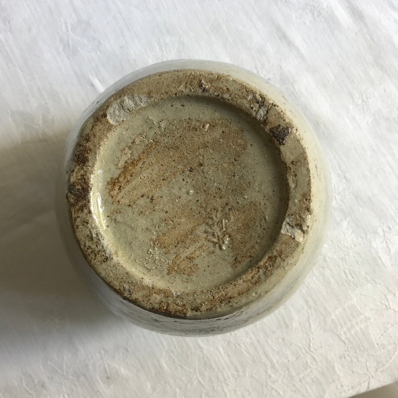 Antique English Stoneware Ginger Pot, Natural With Pale Blue Stripes - Etsy