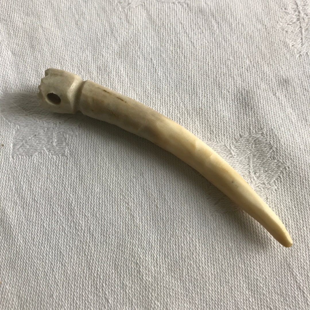 Vintage Hand Carved Bone Pendant - Etsy