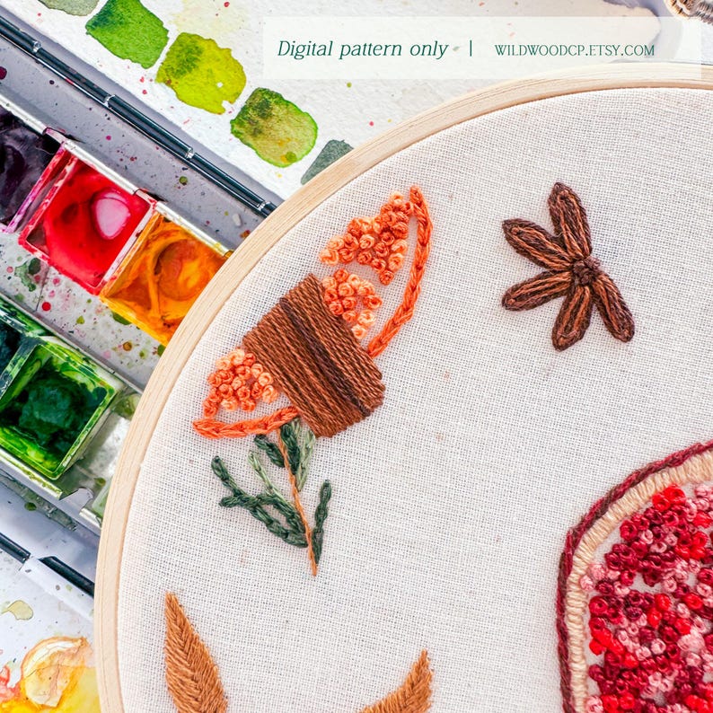 Digital Download Autumnal Fig Hand Embroidery Pattern - Etsy