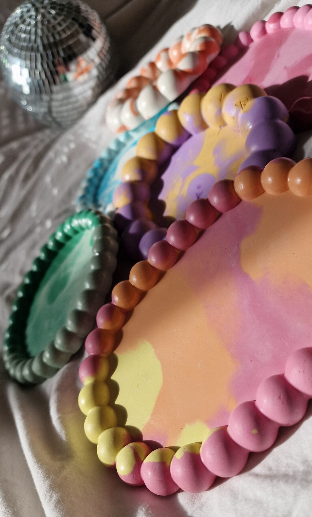 Handmade Marble Bubble Tray: Colorful Trinket Dish, Home Decor - Etsy