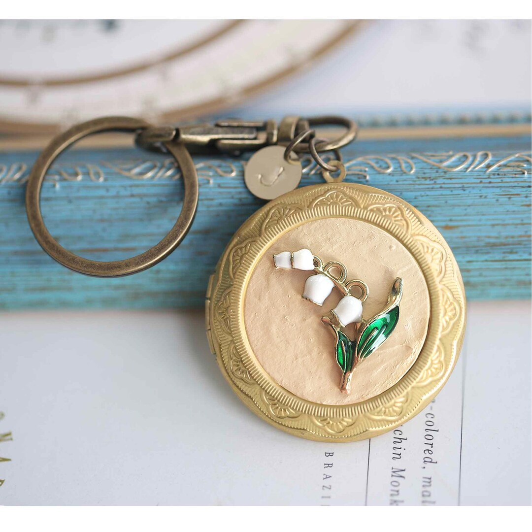 Lily of the Valley Custom Locket Keychains,birth Flower,personalized ...