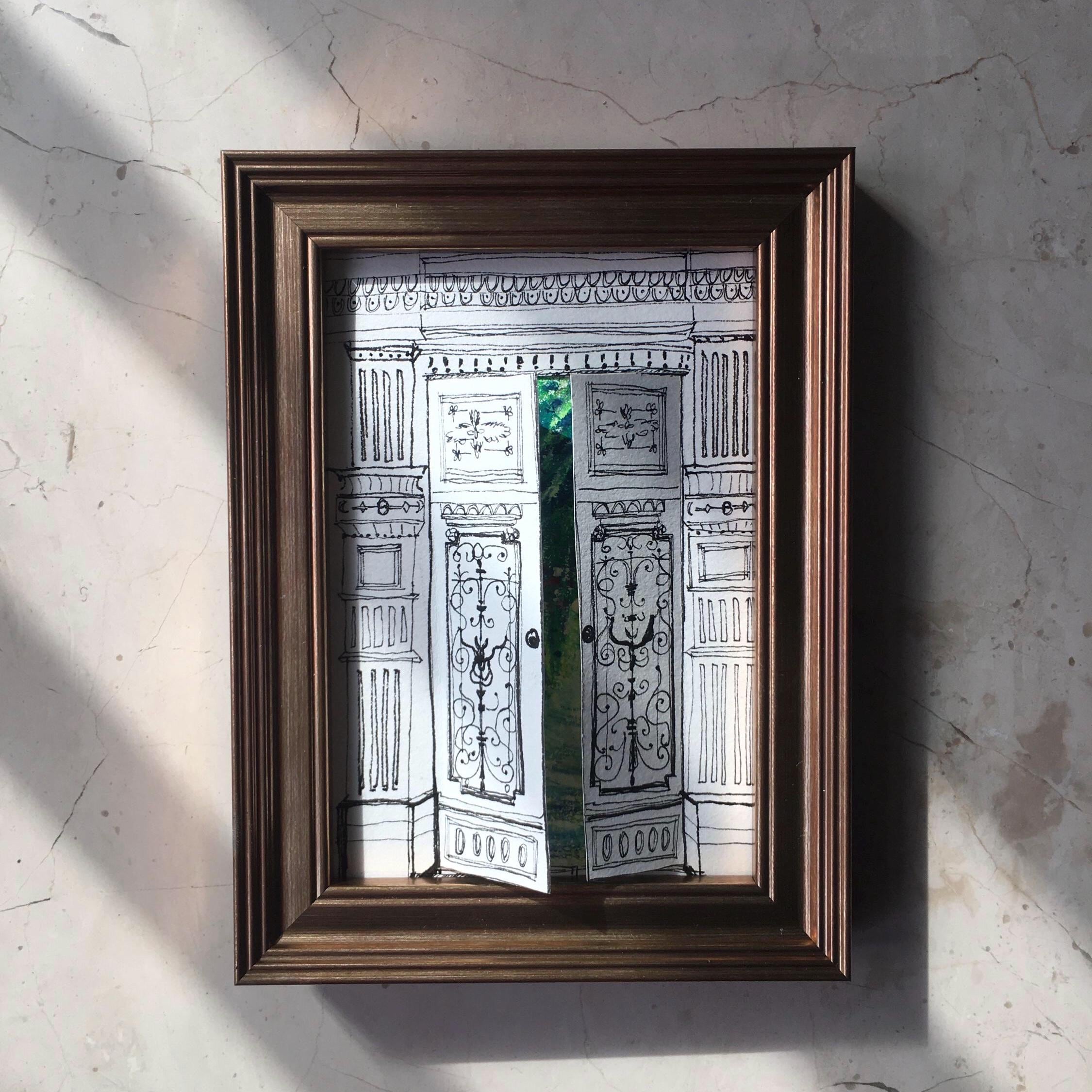 Original Hand Painted Magic Door Artwork,landscape Mini Wall Art,framed ...
