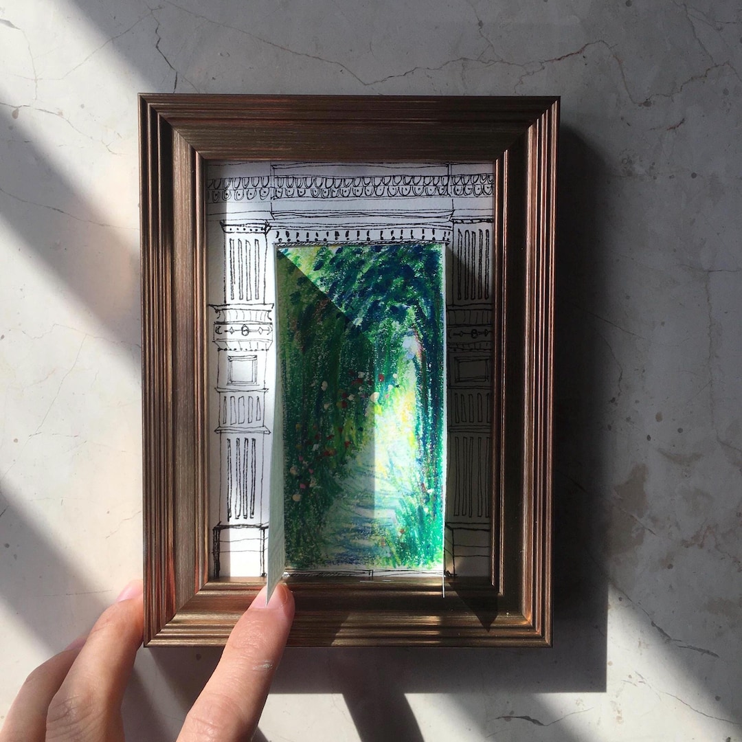 Original Hand Painted Magic Door Artwork,landscape Mini Wall Art,framed ...