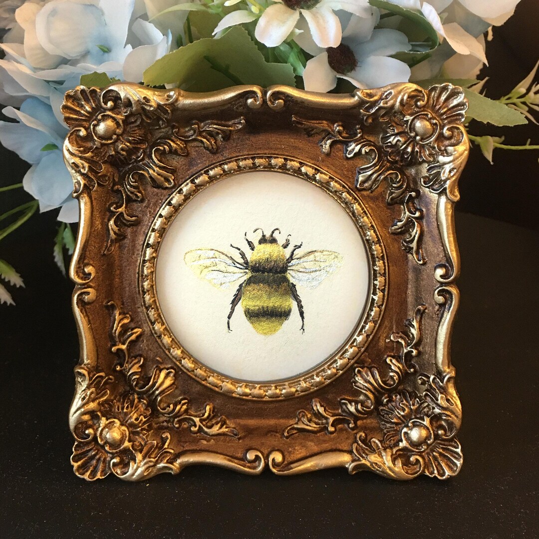 Original Hand Painted Bee Art,bee Mini Wall Art,bee Mini Painting,bee ...