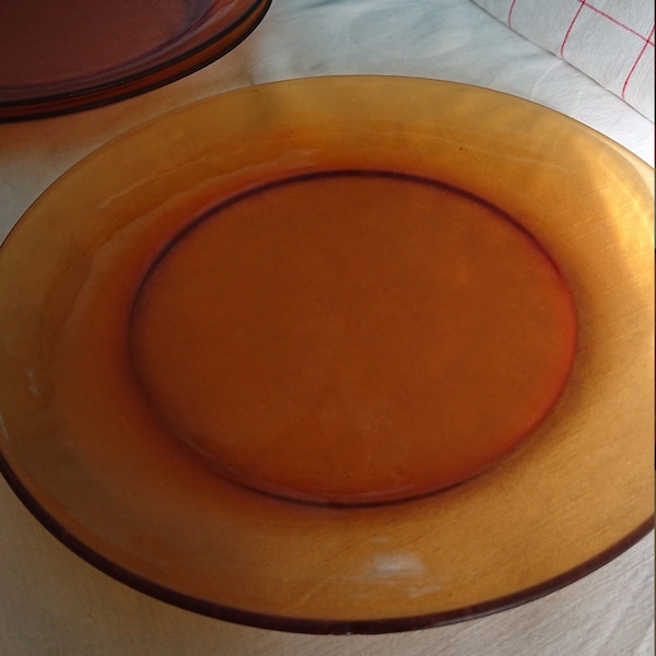Amber Glass Plates - Etsy